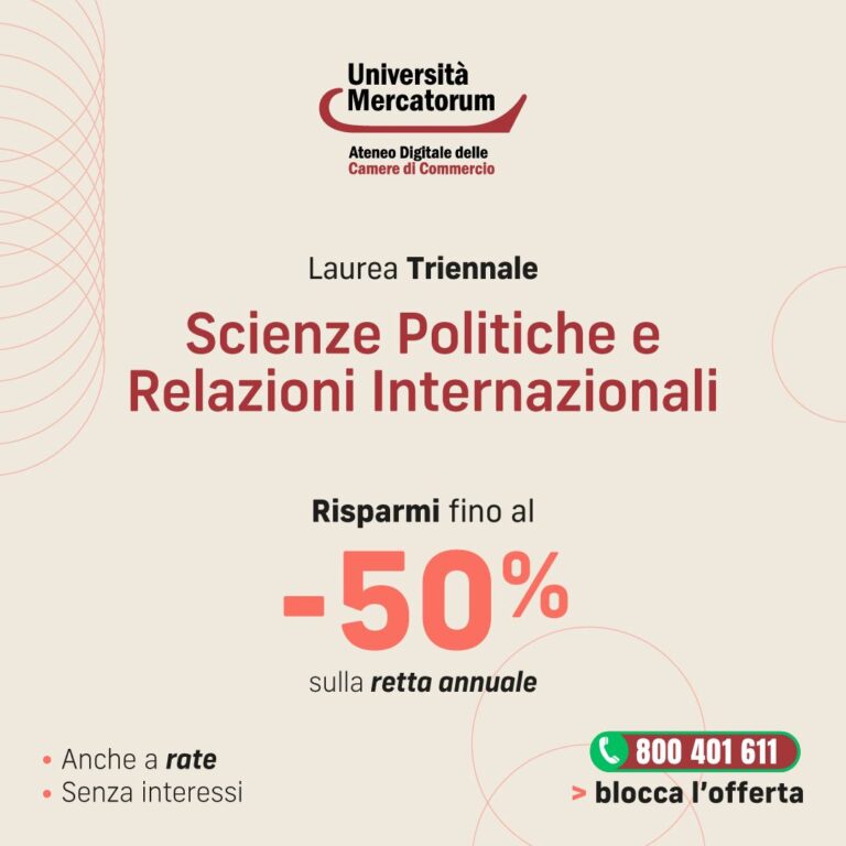 Studia Online Laurea in Scienze Politiche e Relazioni Internazionali L ...