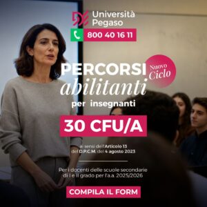 30 CFU ex art. 13 Pegaso 2025/2026: domanda entro il 12 luglio per ...